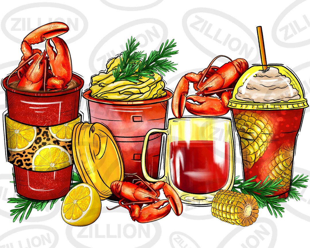 Crawfish Coffee Cups Png Sublimation Design, Animal Coffee Cups Png ...