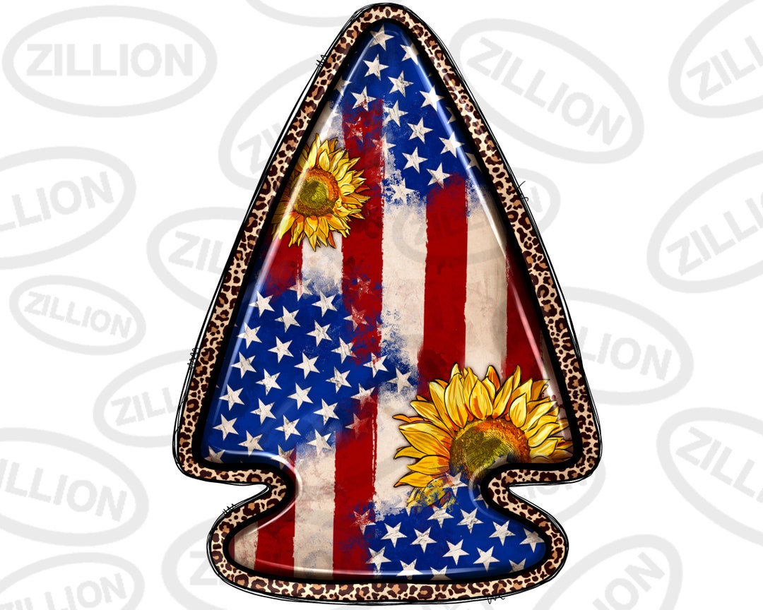 American Flag Sunflower Arrowhead Png Sublimation Design Download ...