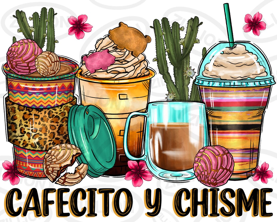 Cafecito Y Chisme Coffee Cups Png Sublimation Design, Western Coffee ...