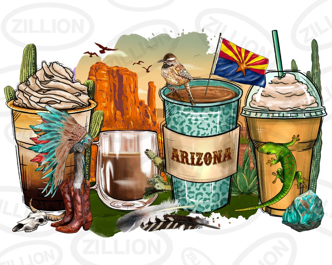 Arizona Coffee Cups Png Sublimation Design Download, Arizona Png ...