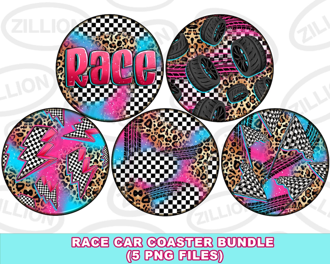 Race Car Coaster Png Sublimation Design Bundle, Sport Car Coaster Png ...