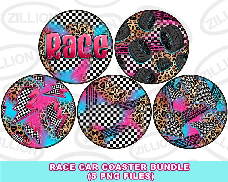 Race Car Coaster Png Sublimation Design Bundle, Sport Car Coaster Png ...