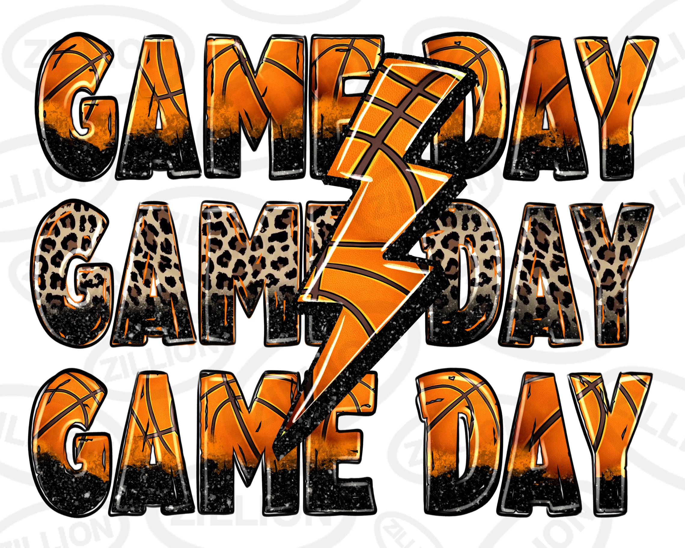 Game Day Basketball Lightning Bolt Png Sublimation Design Download ...