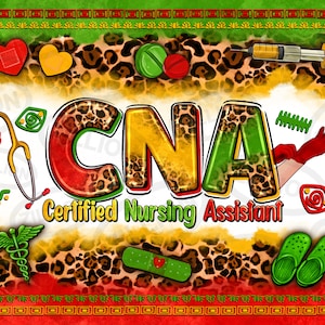 CNA Certified Nursing Assistant 20 Oz Skinny Tumbler Png, Tumbler Wrap ...