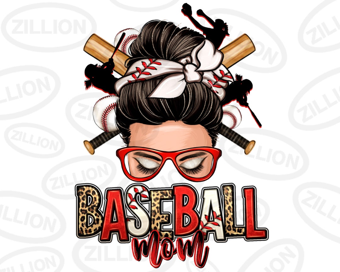 Baseball Mom Messy Bun Png Sublimation Design Download, Baseball Png ...