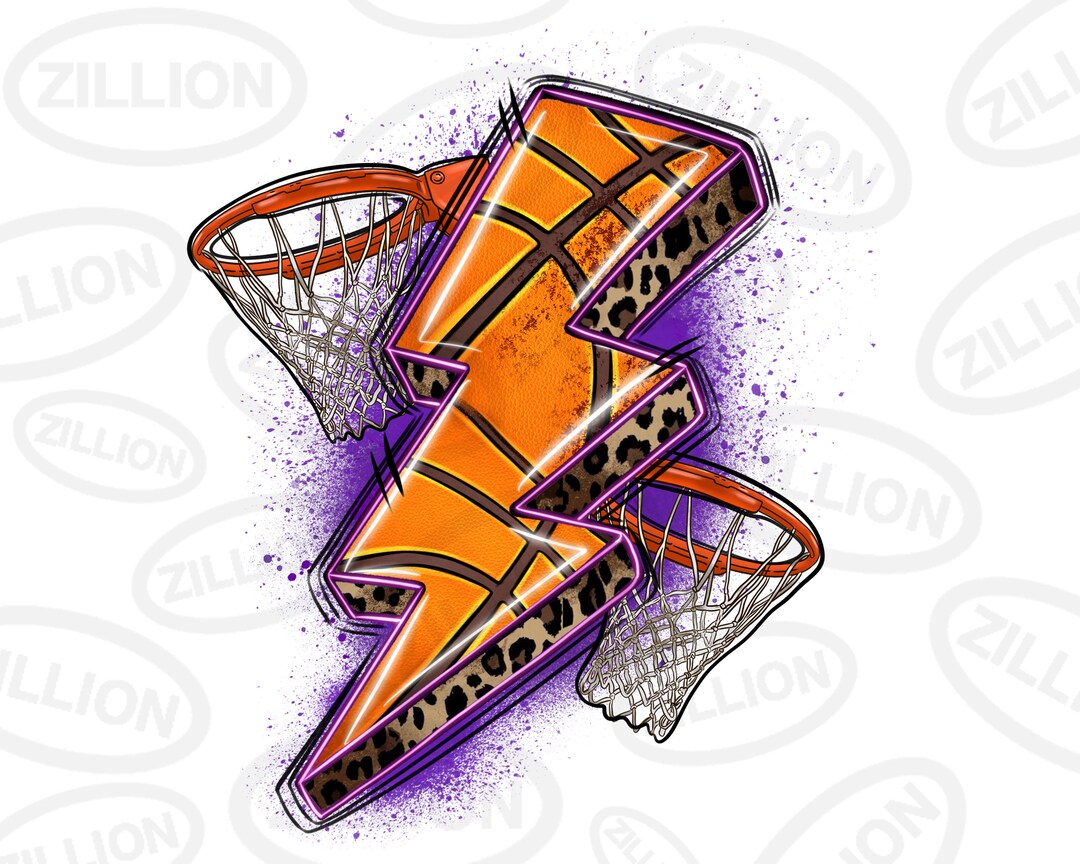 Basketball Lightning Bolt Png Sublimation Design Download, Basketball ...