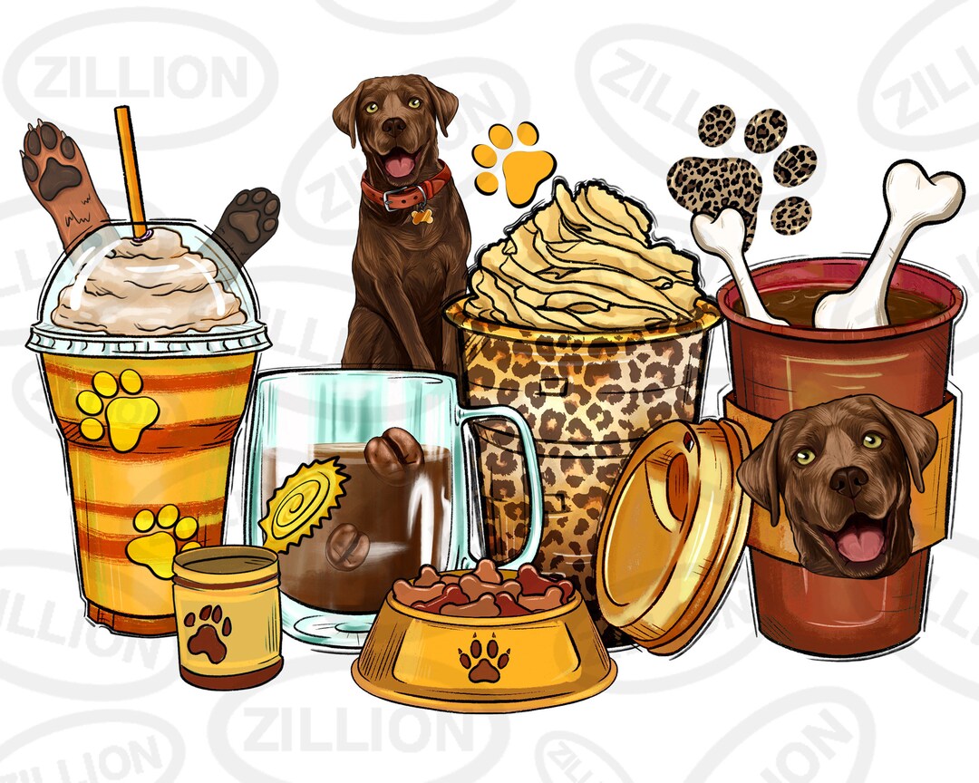 Labrador Retriever Coffee Cups Png Sublimation Design, Animal Coffee ...