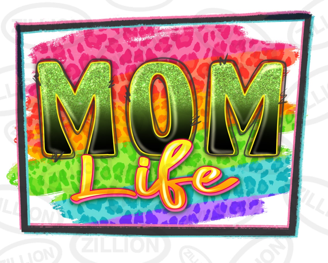 Mom Life Png Sublimation Design Download, Mother's Day Png, Glitter Mom ...