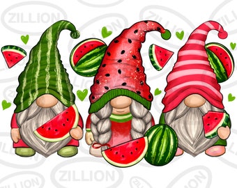 Watermelon Gnomes Truck Png Sublimation Design Download, Summer Fruit ...