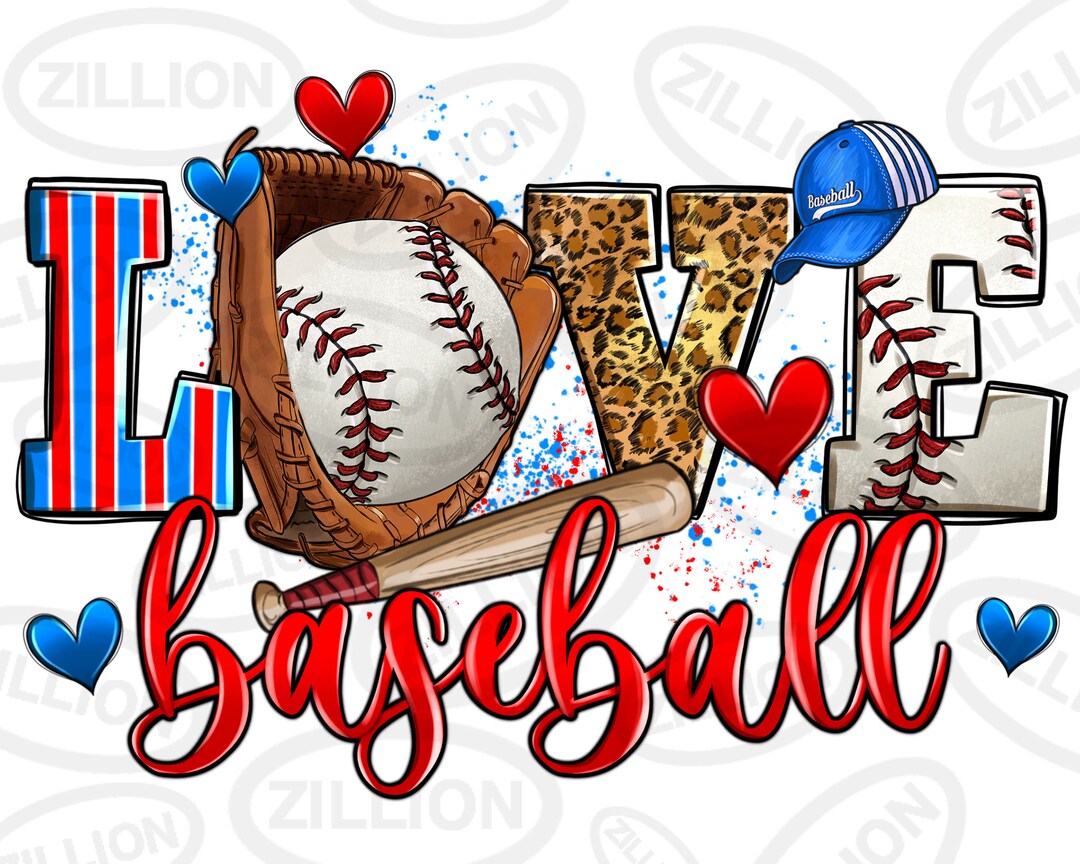 Love Baseball Png Sublimation Design Download, Baseball Game Png, Sport ...