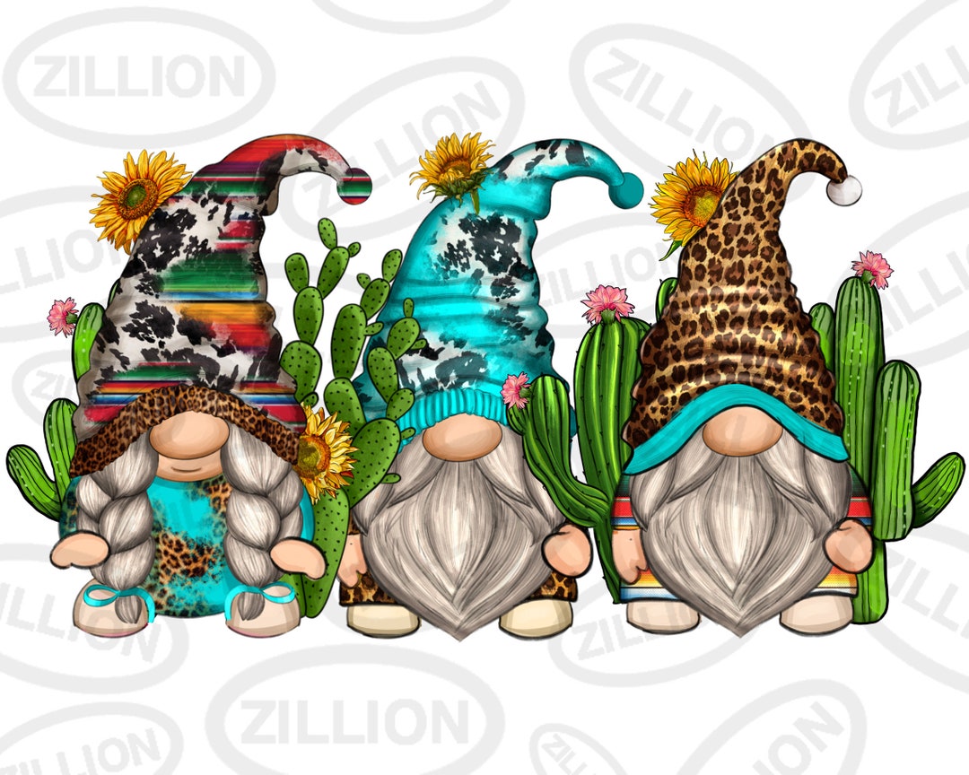 Cactus Gnomes Png Sublimation Design Download, Hand Drawn Gnomes Png ...