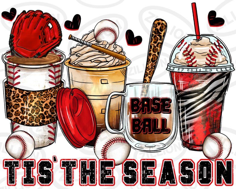 Tis' the Season Baseball Coffee Cups Png Sublimation - Etsy