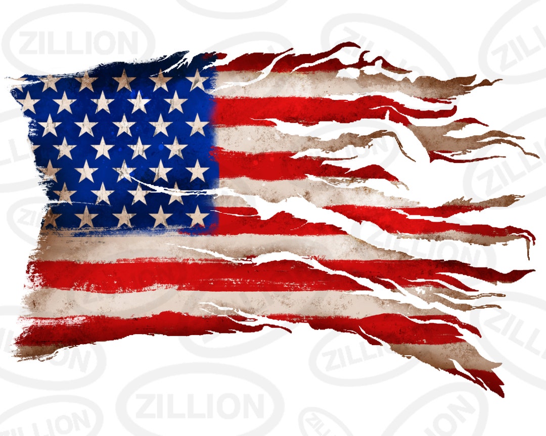 Tattered American Flag Png Sublimation Design Download, Independence ...