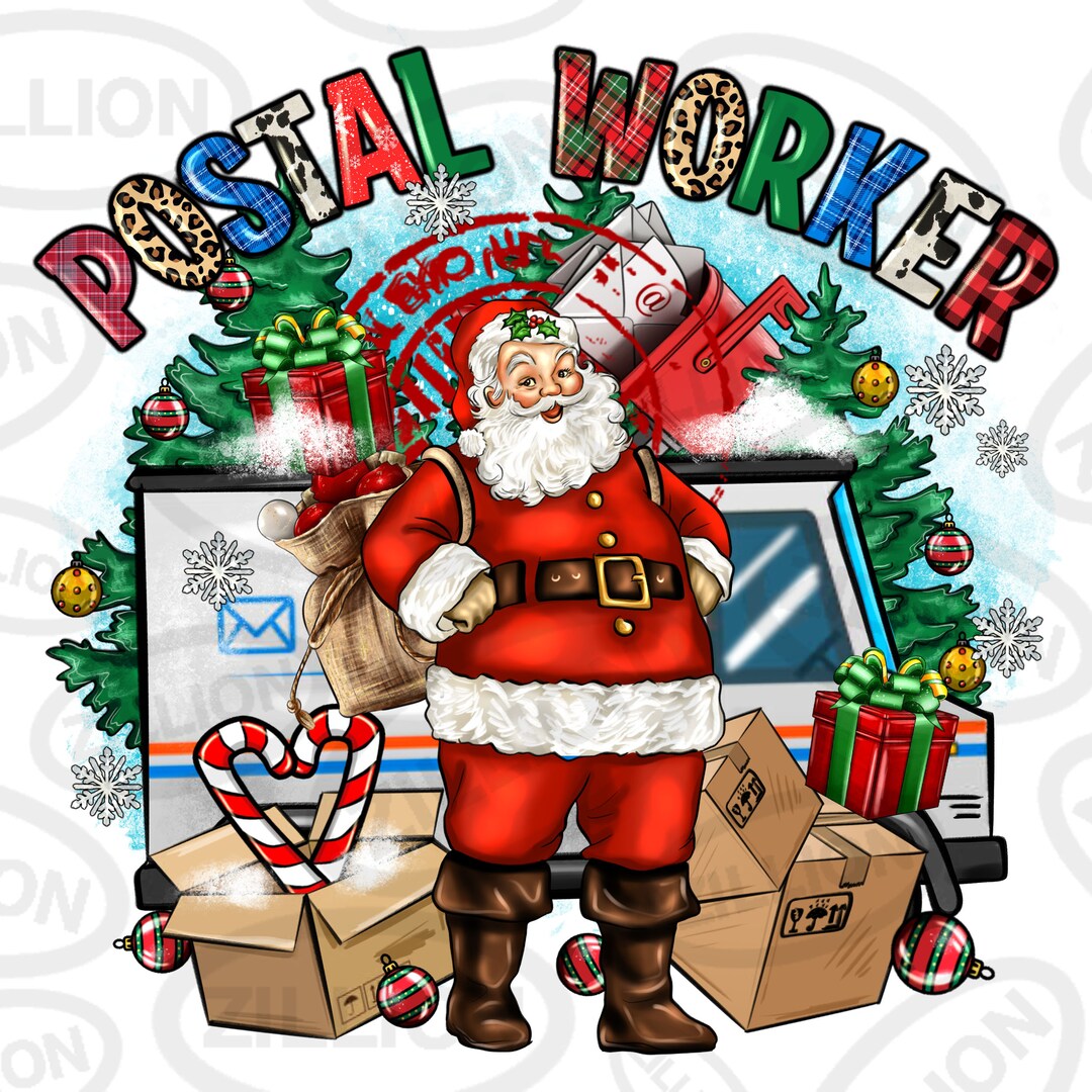 Postal Worker Christmas Png Sublimation Design Download, Merry ...
