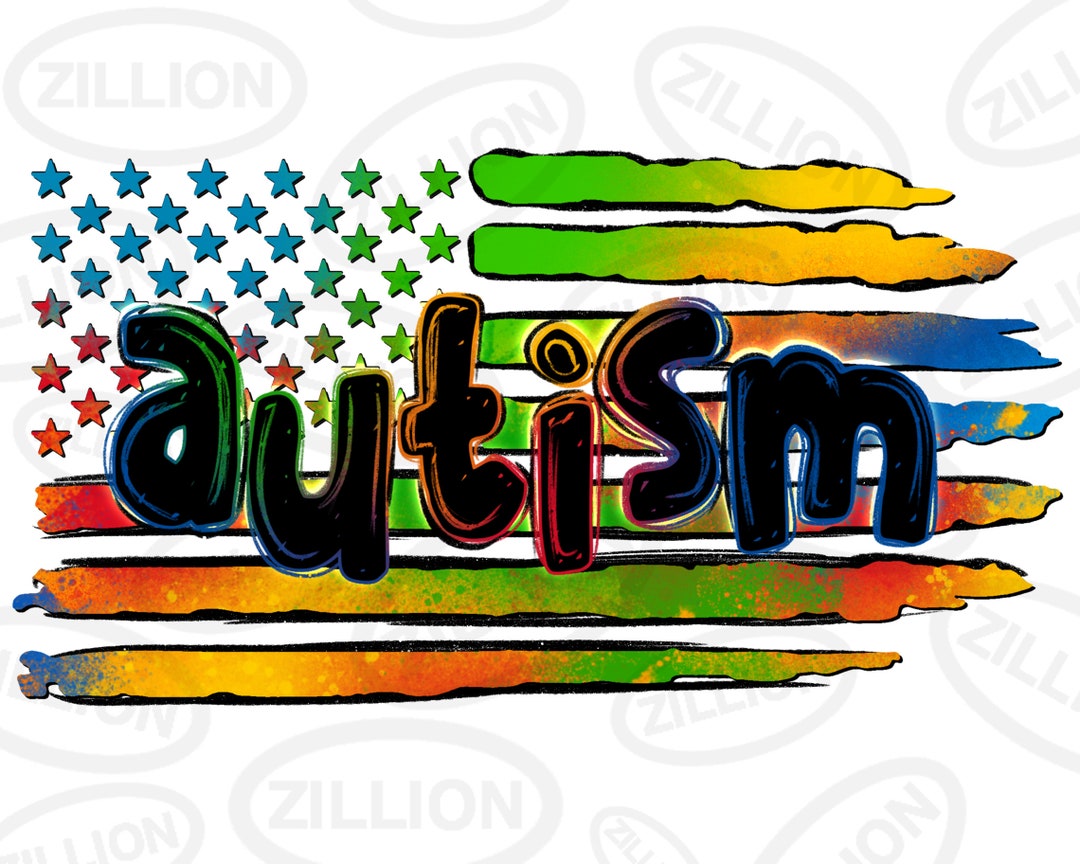 Autism American Flag Png Sublimation Design Download, Autism Awareness ...