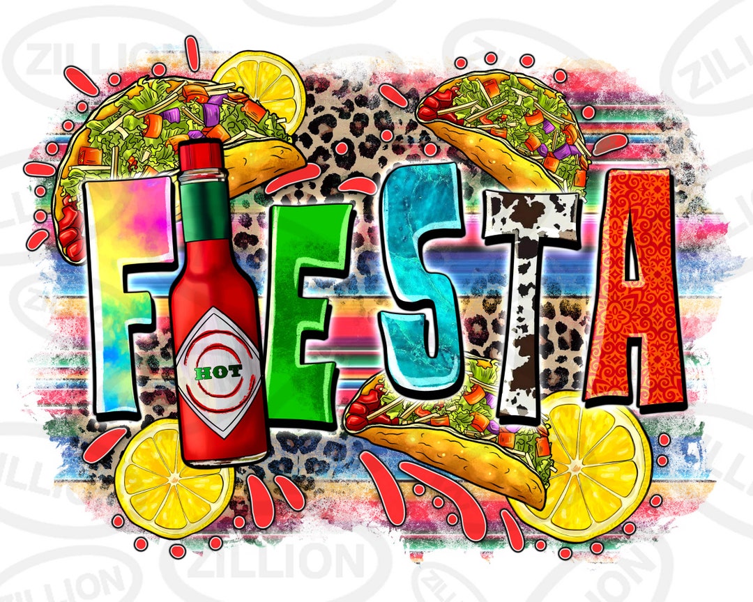Taco Fiesta Png Sublimation Design Download, Mexican Tacos Png, Cinco ...