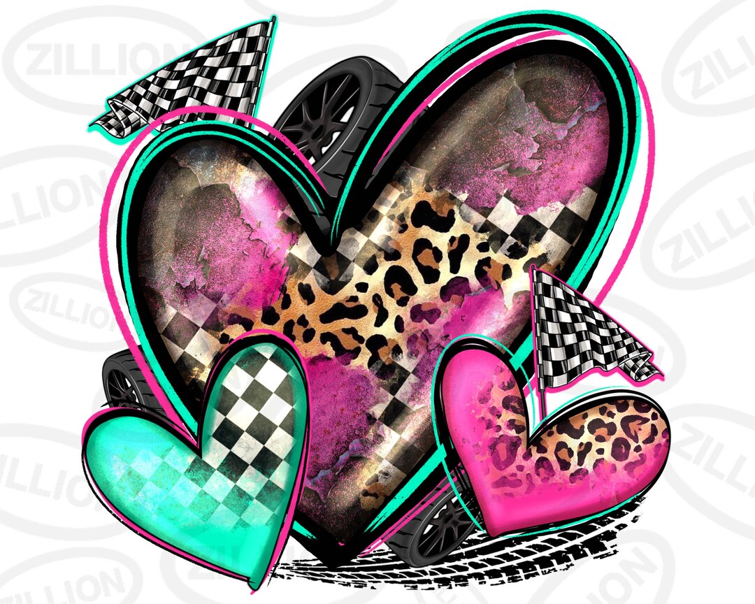Race Hearts Png Sublimation Design Download, Sport Png, Game Day Png ...