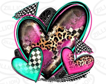 Race Hearts Png Sublimation Design Download, Racing Png, Race Sport Png ...