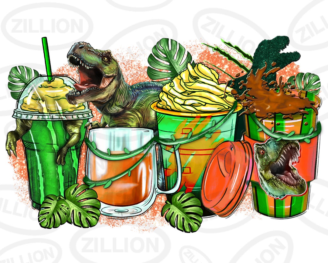 T-rex Coffee Cups Png Sublimation Design Download, Animal Coffee Cups ...