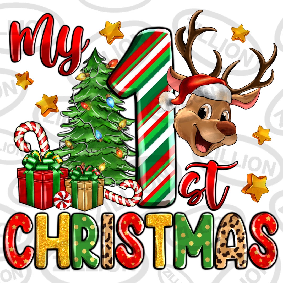 My First Christmas Png Sublimation Design Download, Merry Christmas Png ...