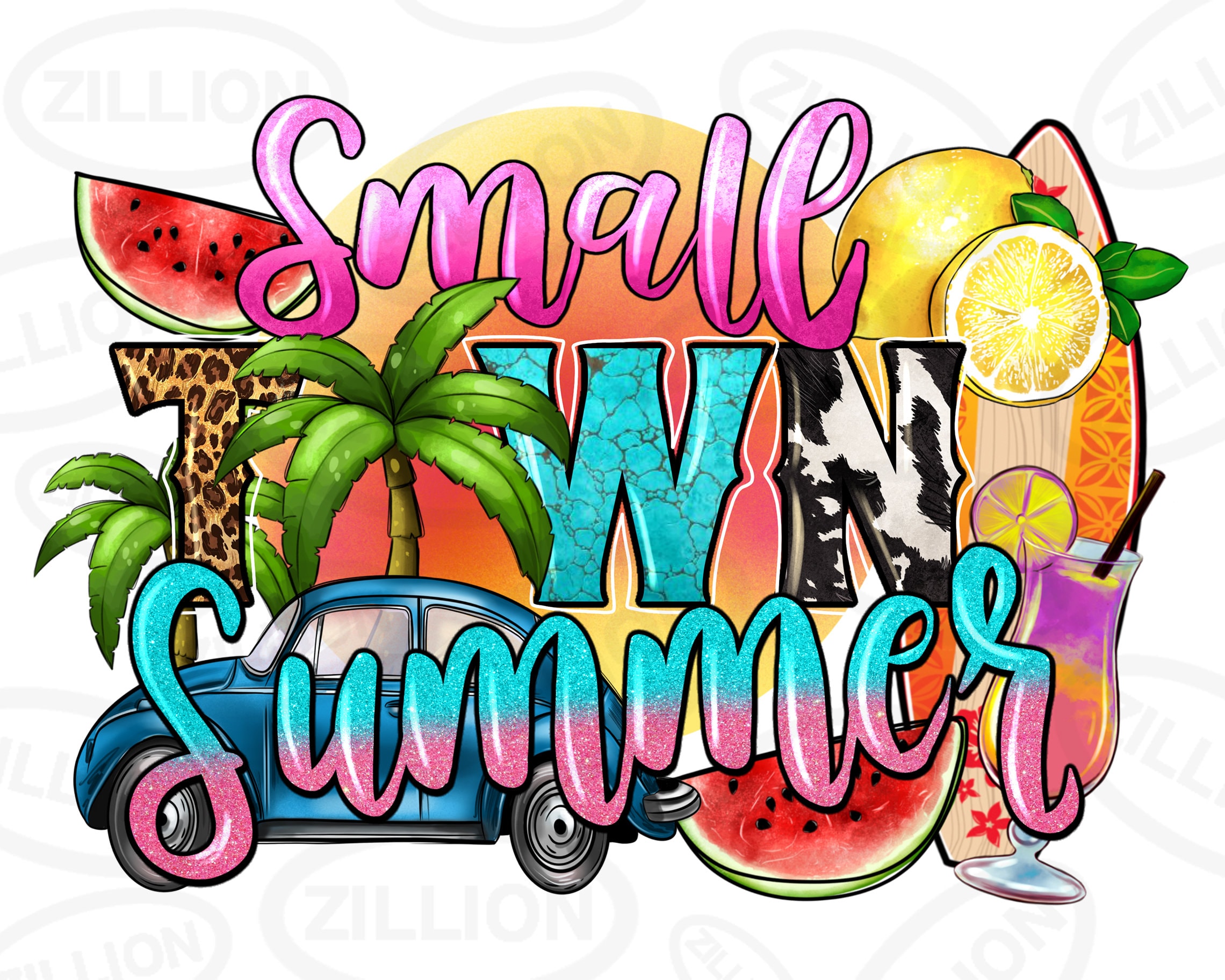 Small Town Summer Png Sublimation Design Download, Summer Vibes Png ...