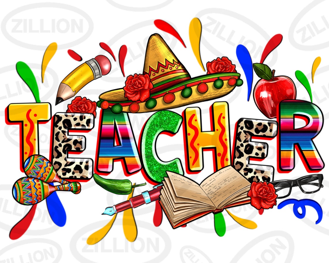 Cinco De Mayo Teacher Png Sublimation Design Download, Mexican Teacher ...