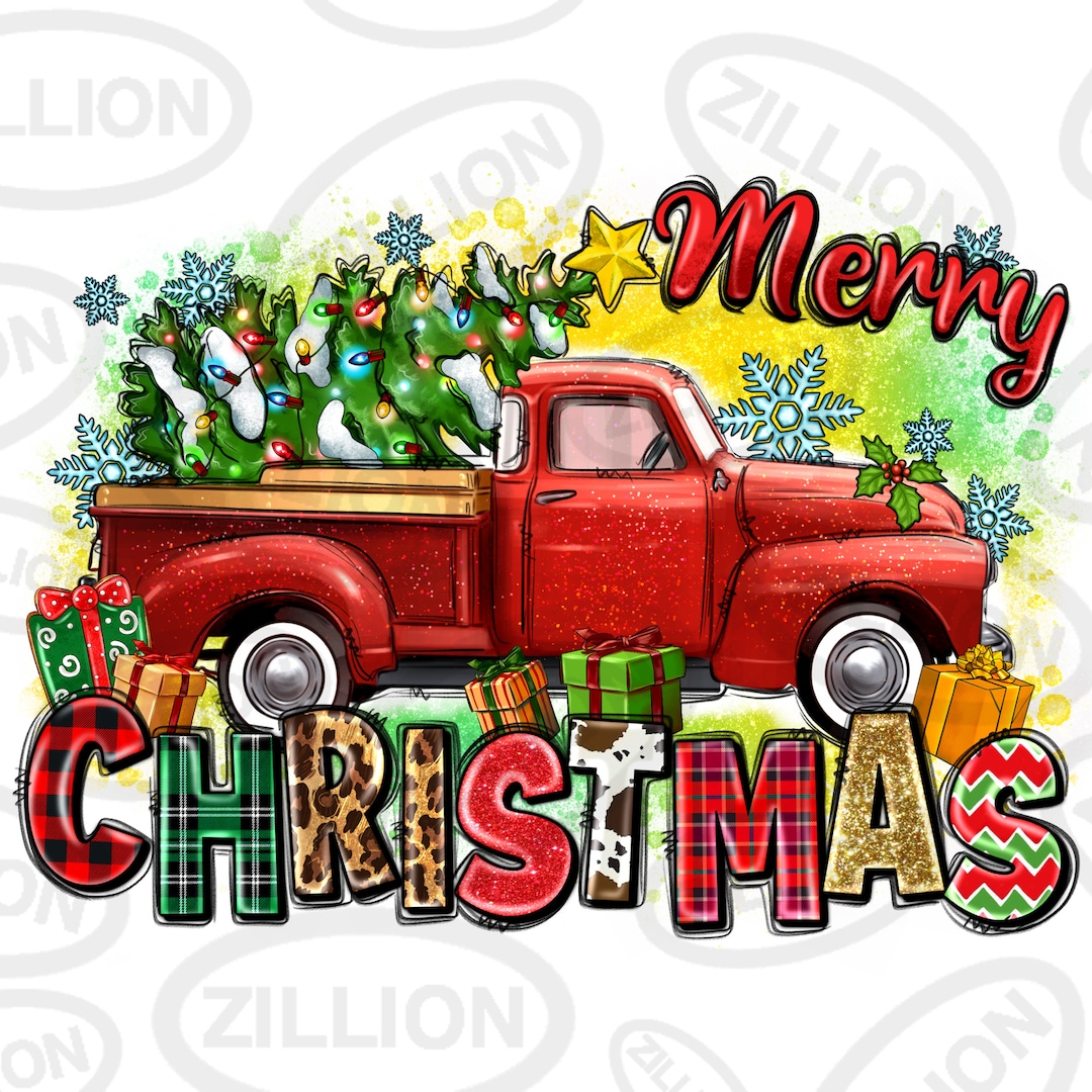 Merry Christmas Truck Png Sublimation Design Download, Merry Christmas ...