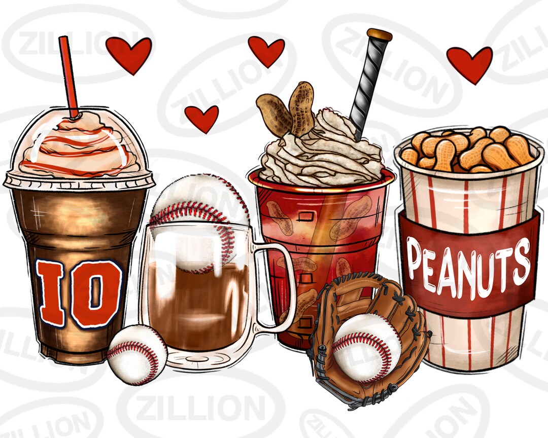 Baseball Coffee Cups Png Sublimation Design, Sport Coffee Cups Png ...