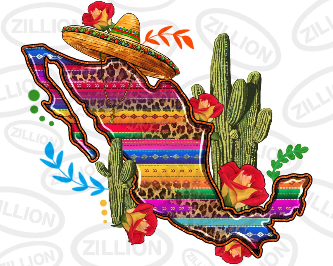 Mexico Map Png Sublimation Design Download, Cinco De Mayo Png, Fiesta ...