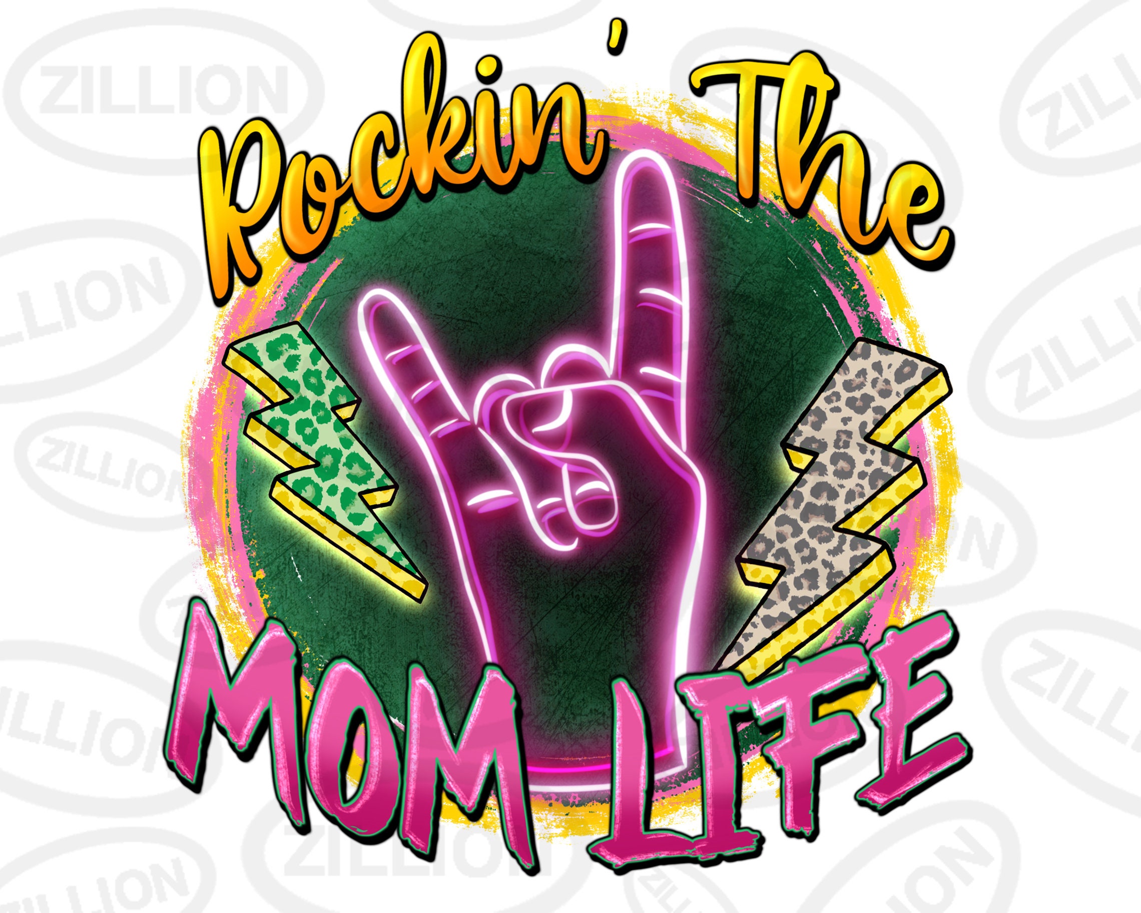 Rockin' the Mom Life Png Sublimation Design Download, Mother's Day Png ...
