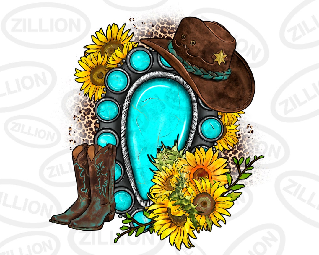 Western Turquoise Gemstone Png Sublimation Design Download, Western ...