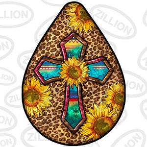 Faith Cross Teardrop Earrings Png Sublimation Design Bundle, Christian ...