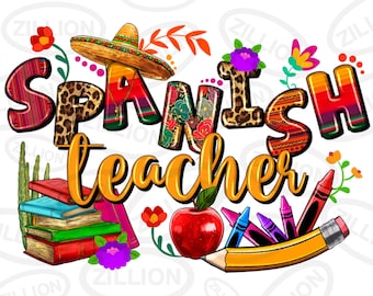 Spanish Maestra Teacher Png Sublimation Design Download, Teacher's Day ...