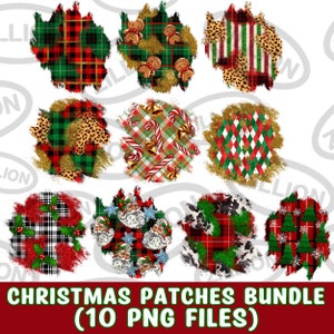 Christmas Patches Bundle Png, Merry Christmas Png, Christmas Pattern ...