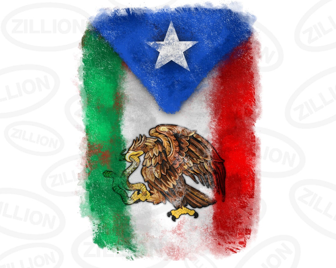 Mexico and Puerto Rico Flag Png Sublimation Design Download, Mexico Png ...