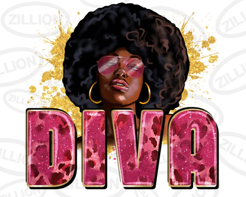 Diva Png Sublimation Design Download, Black Woman Png, Black History ...