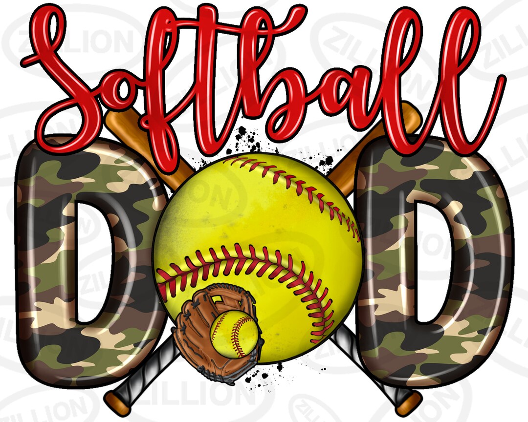 Softball Dad Png Sublimation Design Download, Father's Day Png ...