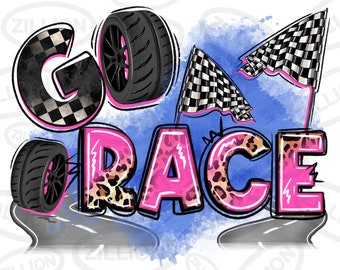 Let's Go Racing Png Sublimation Design Download, Racing Png, Race Sport ...