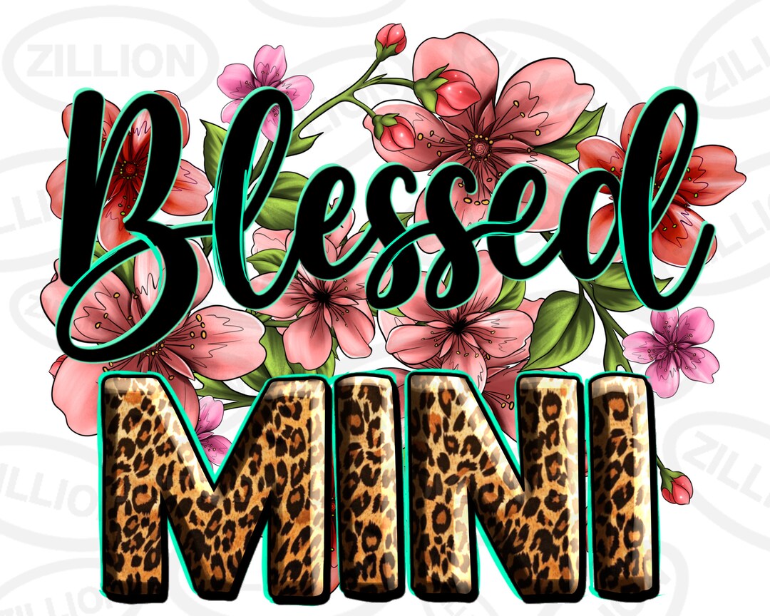 Floral Blessed Mini Png Sublimation Design Download, Christian Png ...