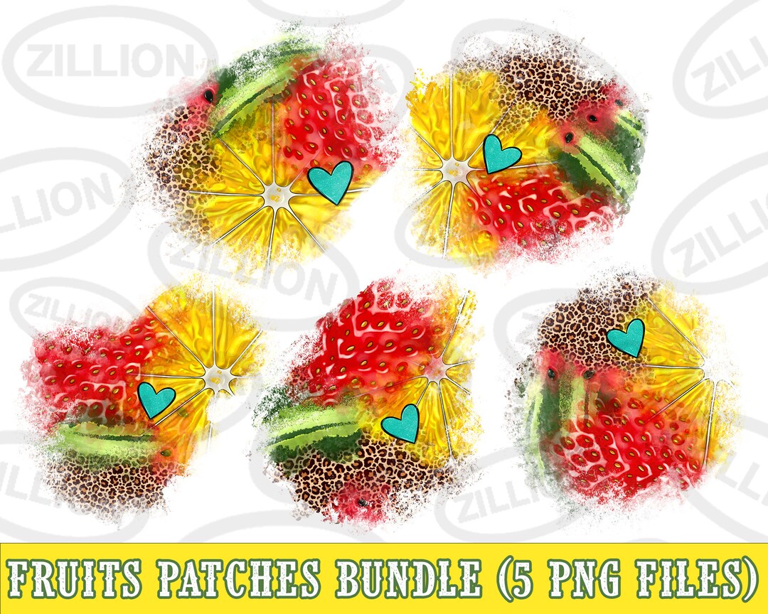 Fruit Patches Png Sublimation Design Bundle, Summer Fruits Png, Western ...