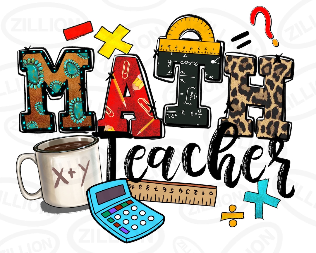 Math Teacher Png Sublimation Design Download, Teacher's Day Png ...