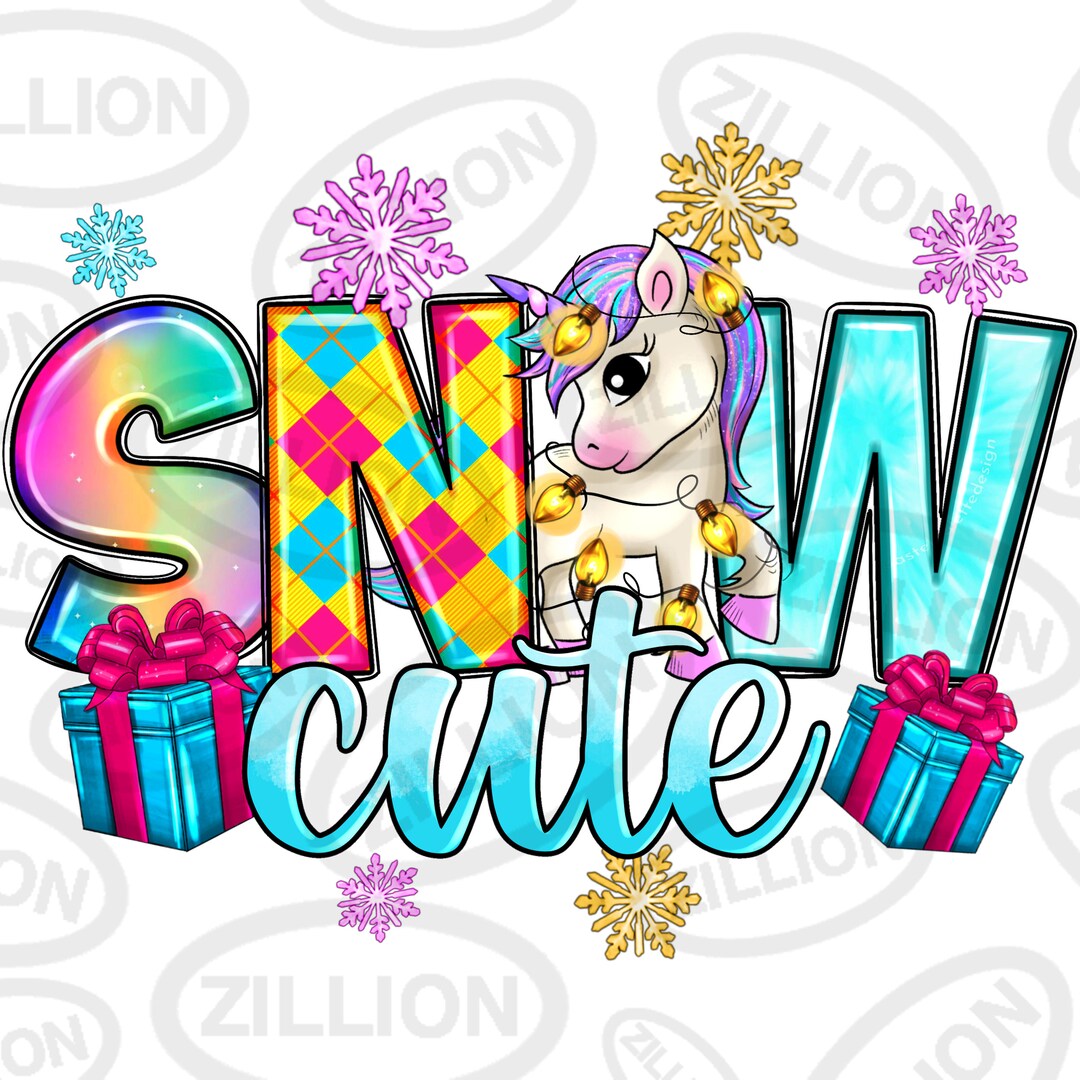 Snow Cute With Unicorn Png Sublimation Design Download, Winter Season ...