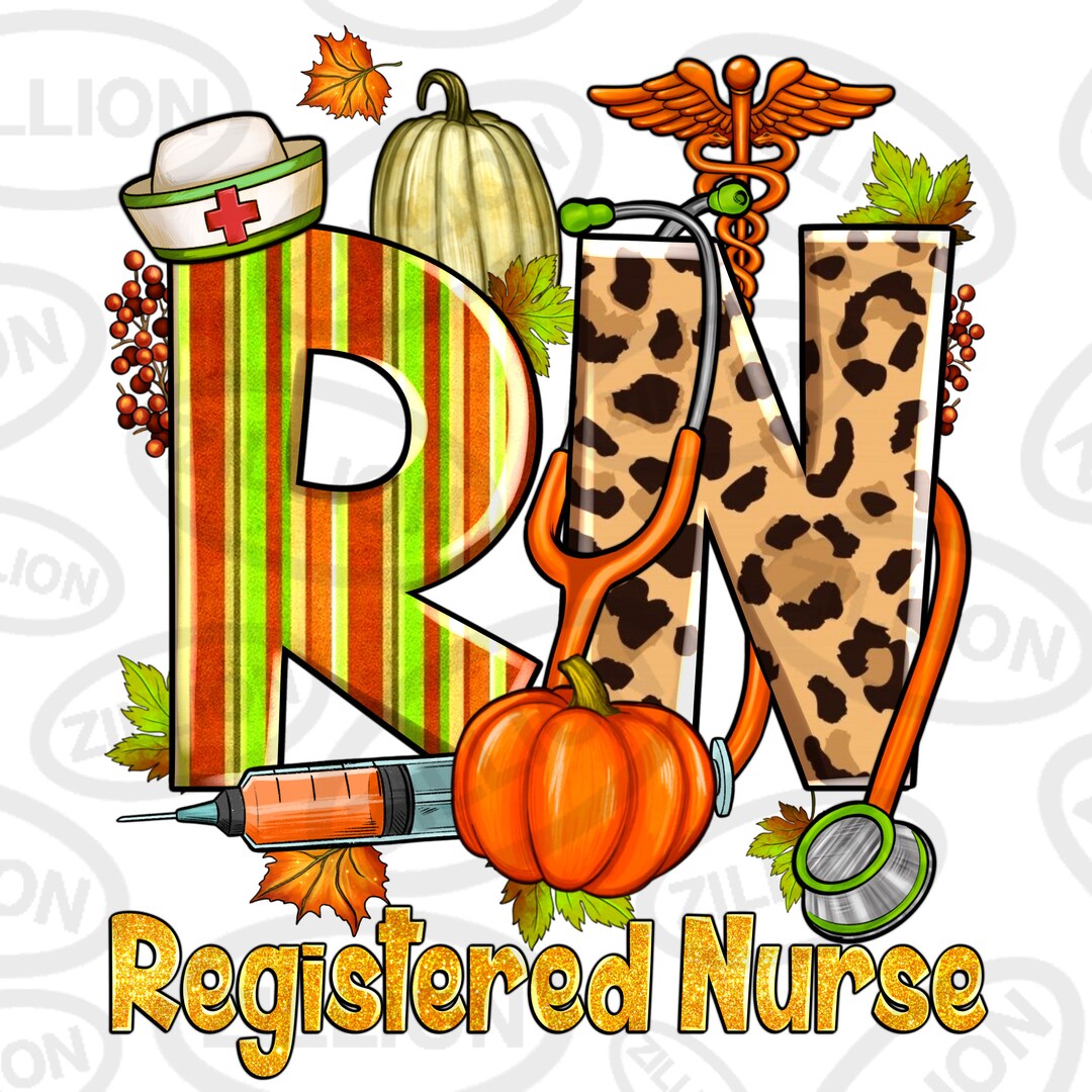Fall RN Registered Nurse Png Sublimation Design Download, Autumn Png ...