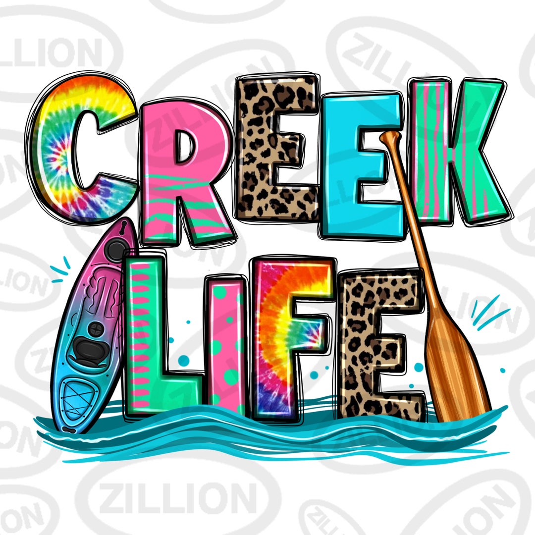 Creek Life Kayaking Png Sublimation Design Download, Western Creek Png ...