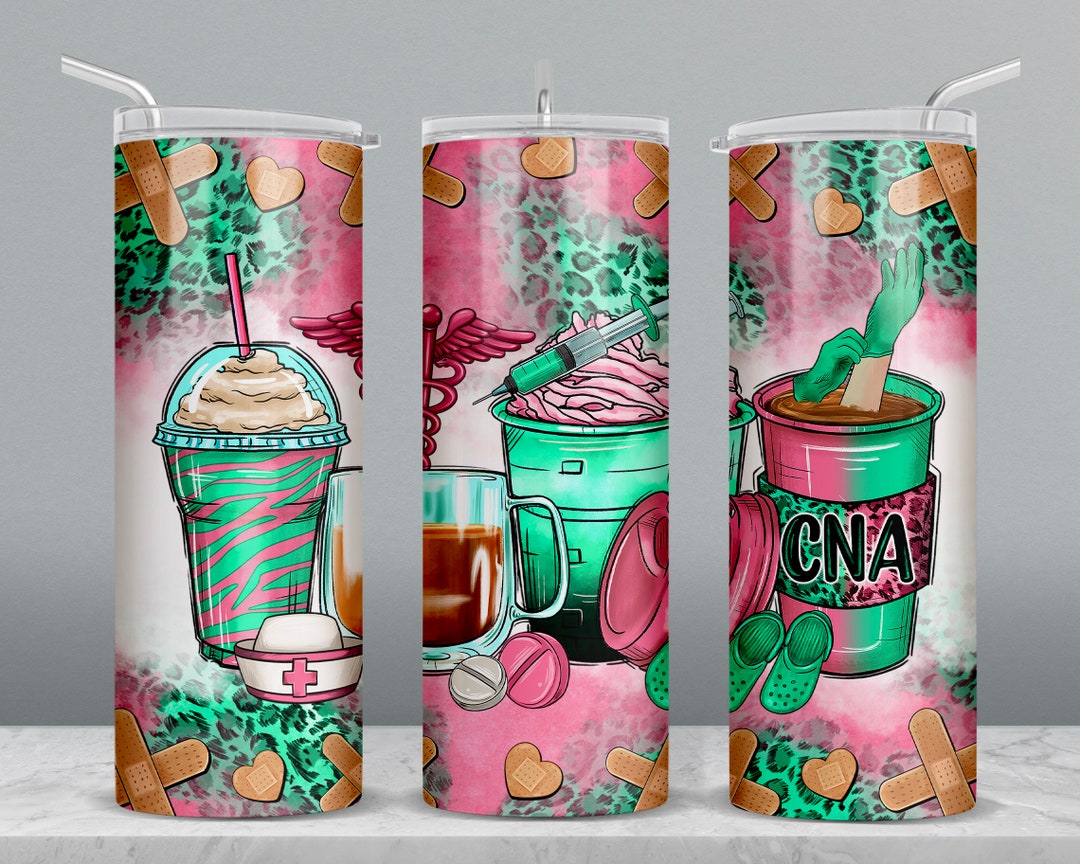 CNA Certified Nursing Assistant Coffee Cups 20 Oz Skinny Tumbler Png ...