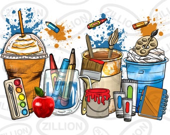 Teacher Coffee Drinks Png Sublimation Design, Teacher Png, Western ...