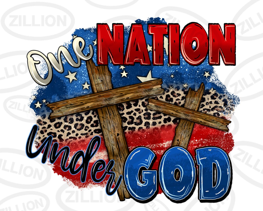 One Nation Under God Png Sublimation Design Download, Cross Png, 4th of ...