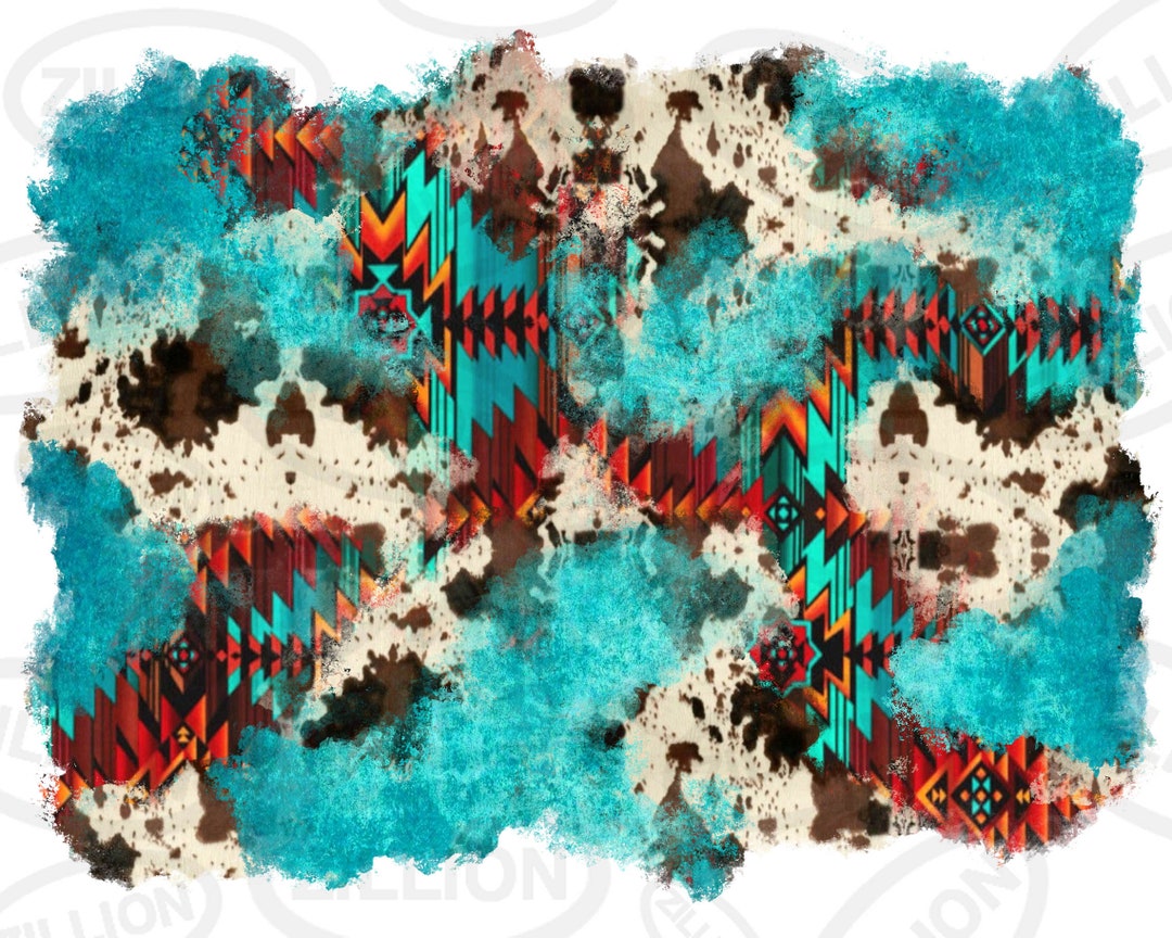 Aztec Cowhide Background Png Sublimation Design Download, Western ...