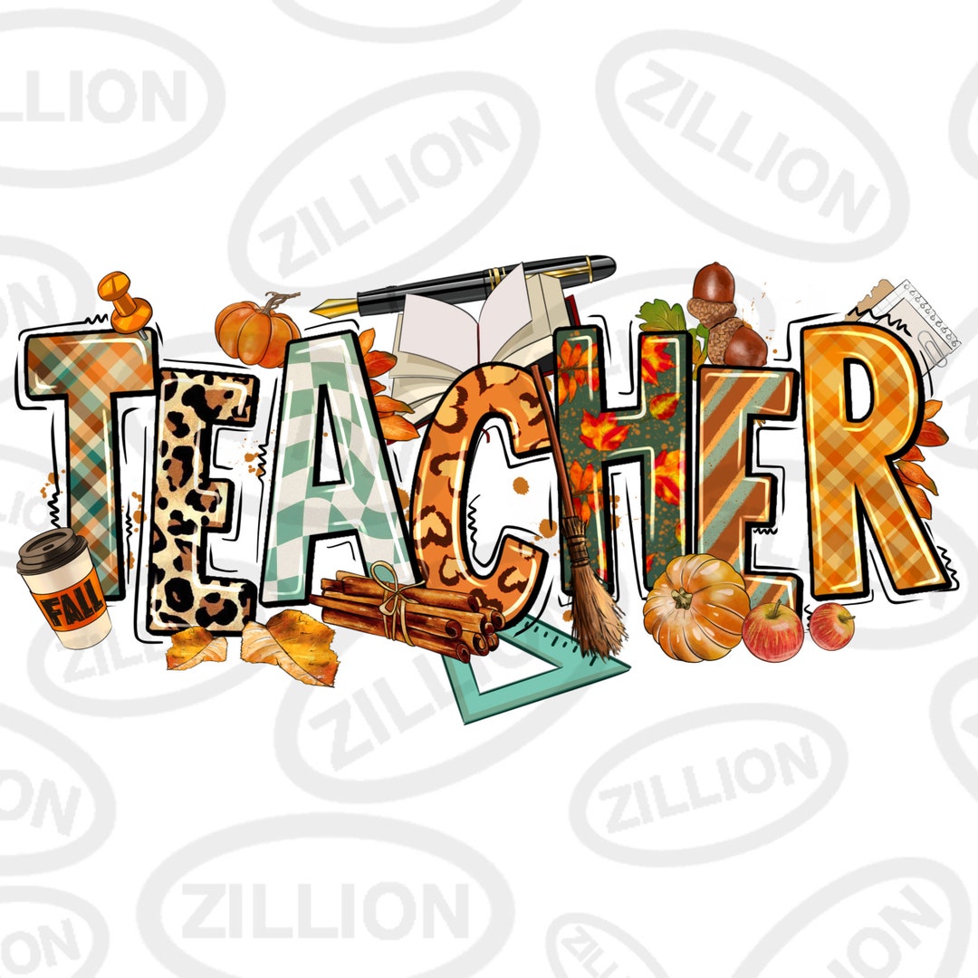 Fall Teacher Png Sublimation Design Download, Autumn Png, Hello Fall ...