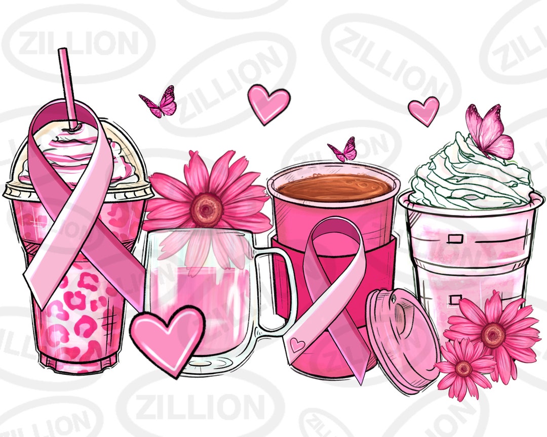 Breast Cancer Coffee Cups Png Sublimation Design, Western Coffee Cups ...